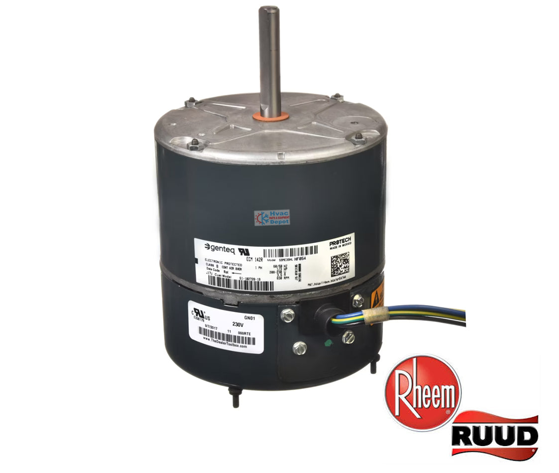 Rheem Protech 51-102728-19 Condenser Fan Motor – 1/3 HP Variable Speed ...
