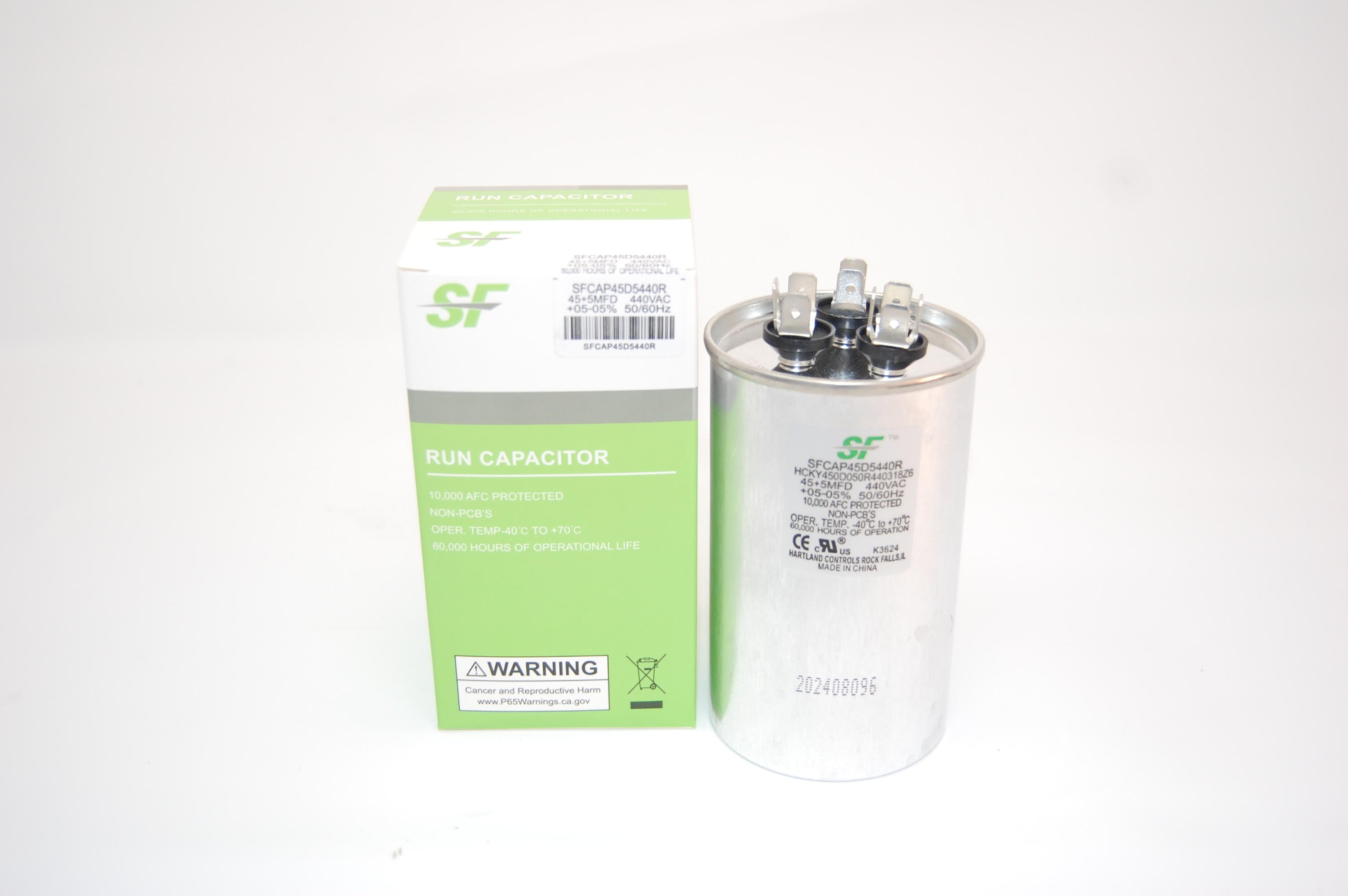 Round Dual Run Capacitor 45+5 MFD 370/440V | Trane Service First SFCAP ...